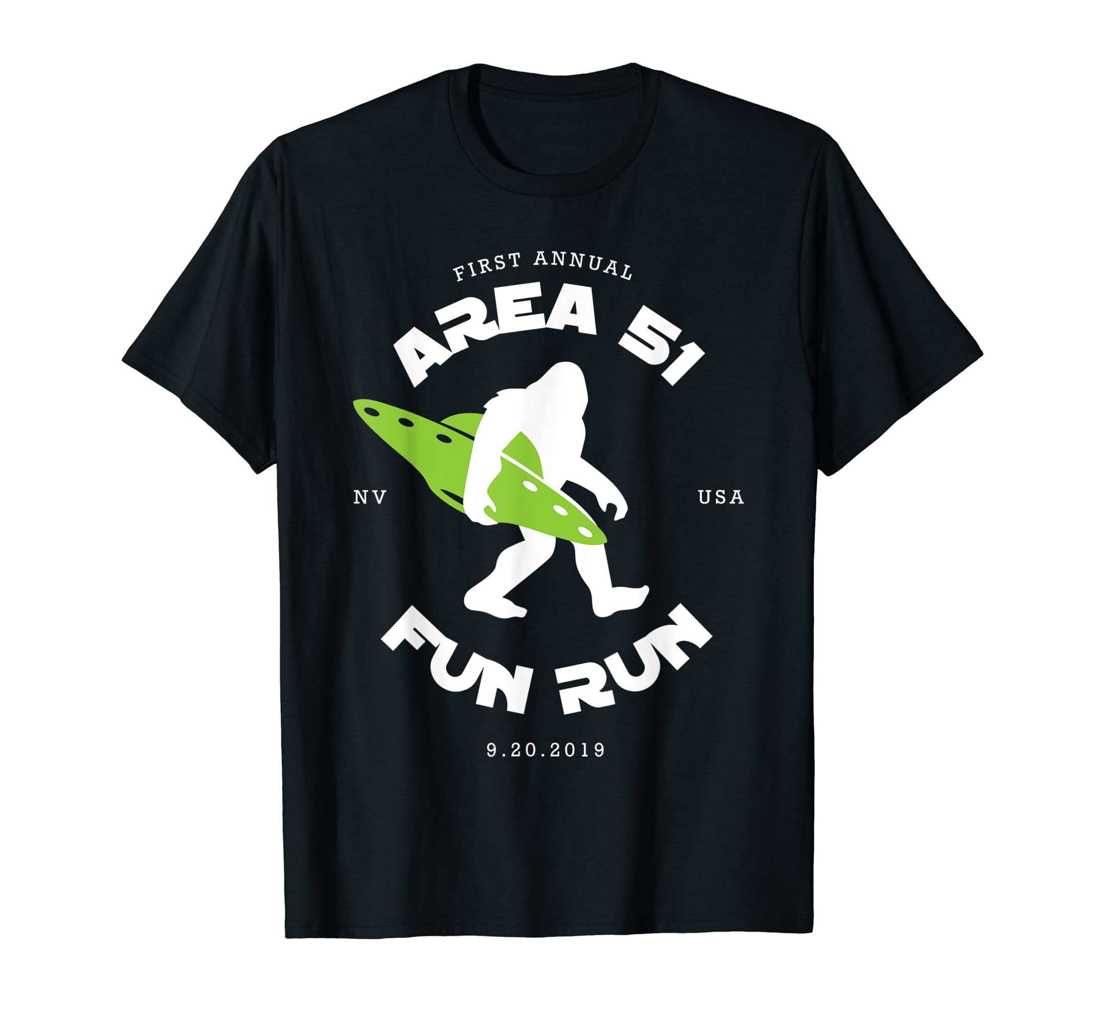 Area 51 Fun Run Bigfoot UFO Funny Alien Event Gear Myth Vintage T-Shirt ...