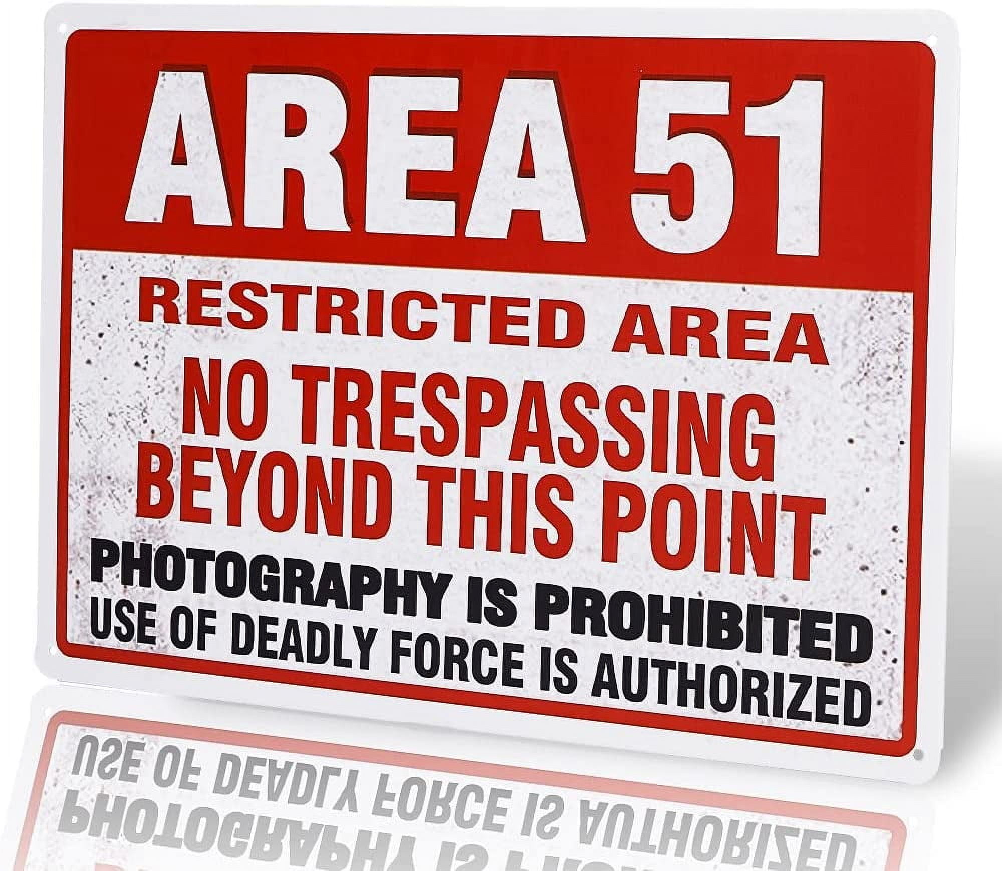 -Area 51 Metal Wall Sign Plaque Warning, Alien, Conspiracy Theory ...