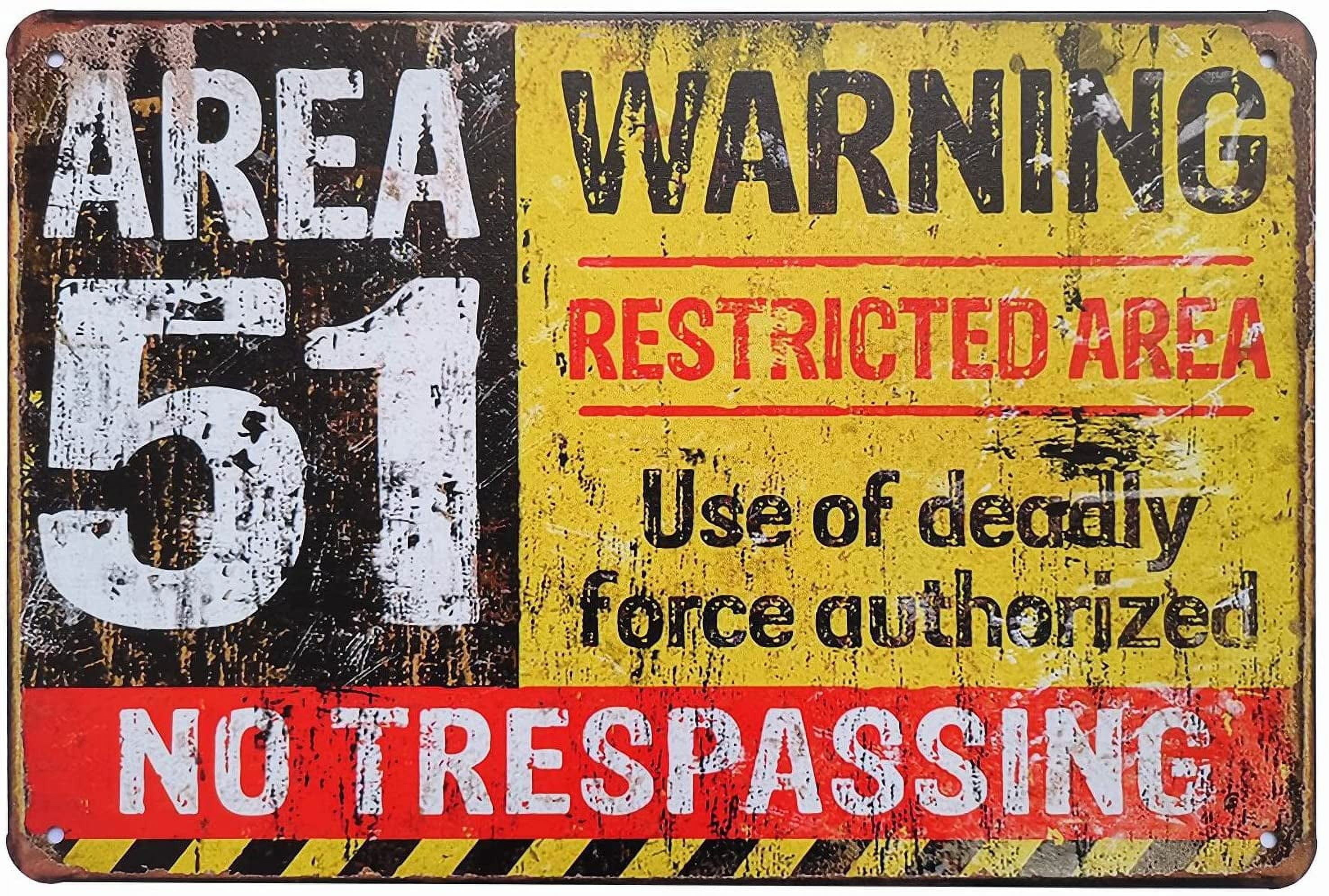 Area 51 No Trespassing Military Vintage Retro Metal Sign Aluminum Sign ...