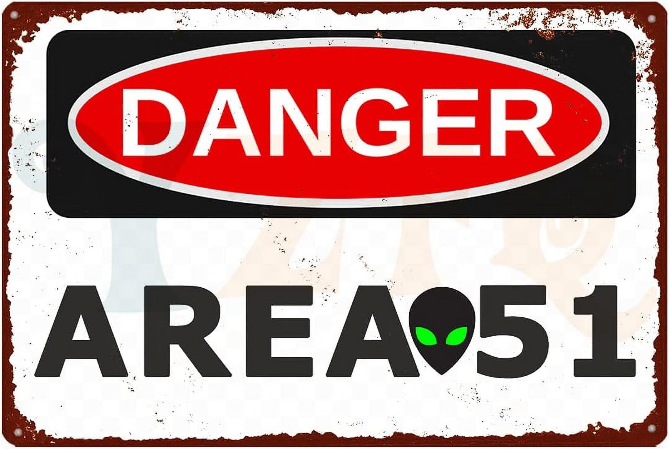 Area 51 No Trespassing Vintage Metal Sign Military Decorative Signs For Home Man Cave Game Room ...