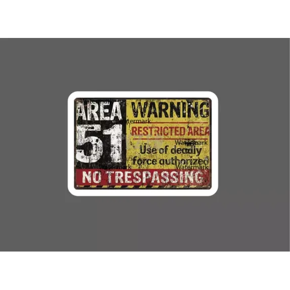 Area 51 Sticker Danger Warning Retro Sticker Phone Decal Water Bottle ...
