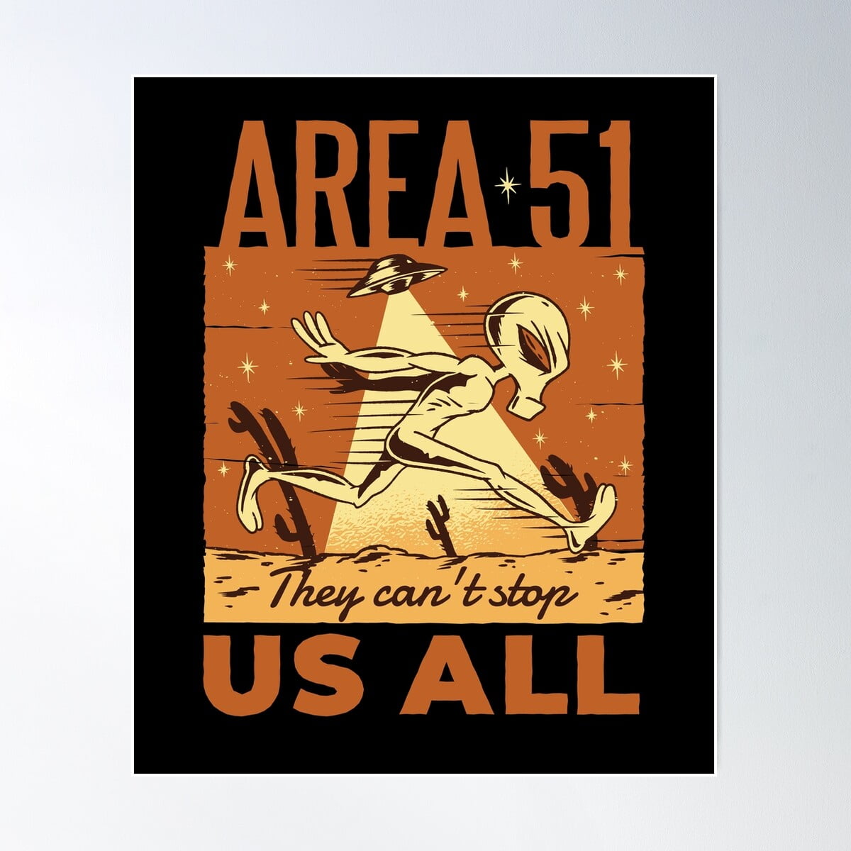 Area 51 Ufo Alien Design Poster Wall Art, Modern Wall Decor For Living ...