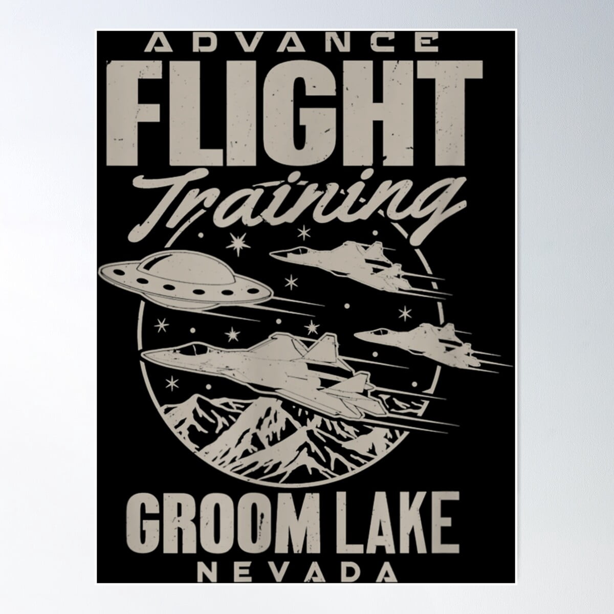 Area 51 Ufo Groom Lake Advance Flight Training T Shirt Poster Wall Art ...