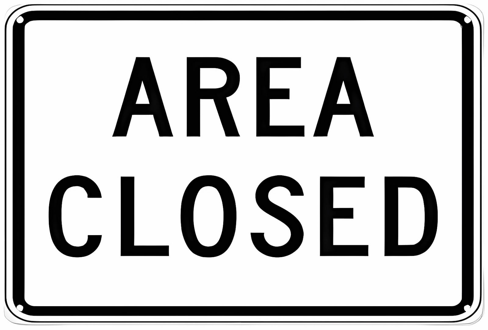 Area Closed Aluminum Tin Warning Sign 12 x 8 Inches - for Home, Outdoor ...