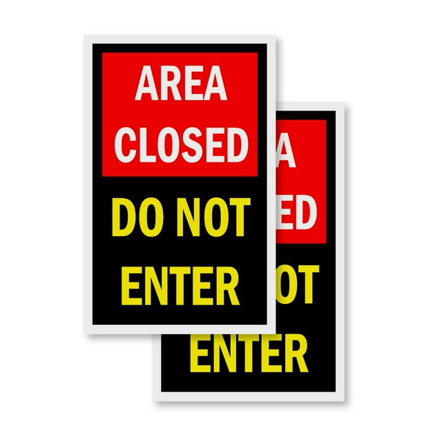 Area Closed Do Not Enter (2-PACK) 24" x 36" Vinyl Decals | Sign Insert ...