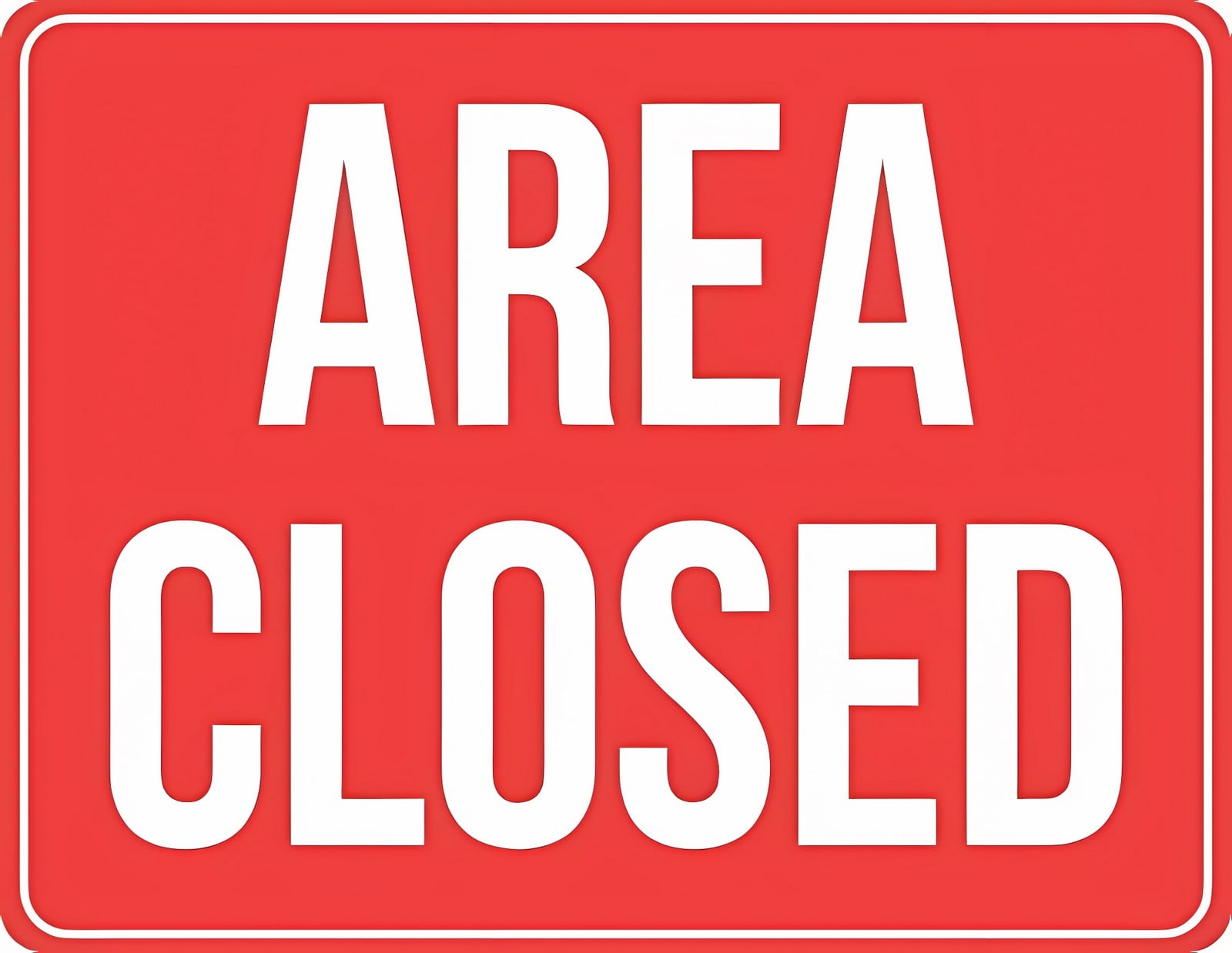 Area Closed Warning Metal Tin Sign 12 x 8 Inches - Durable Wall Decor ...
