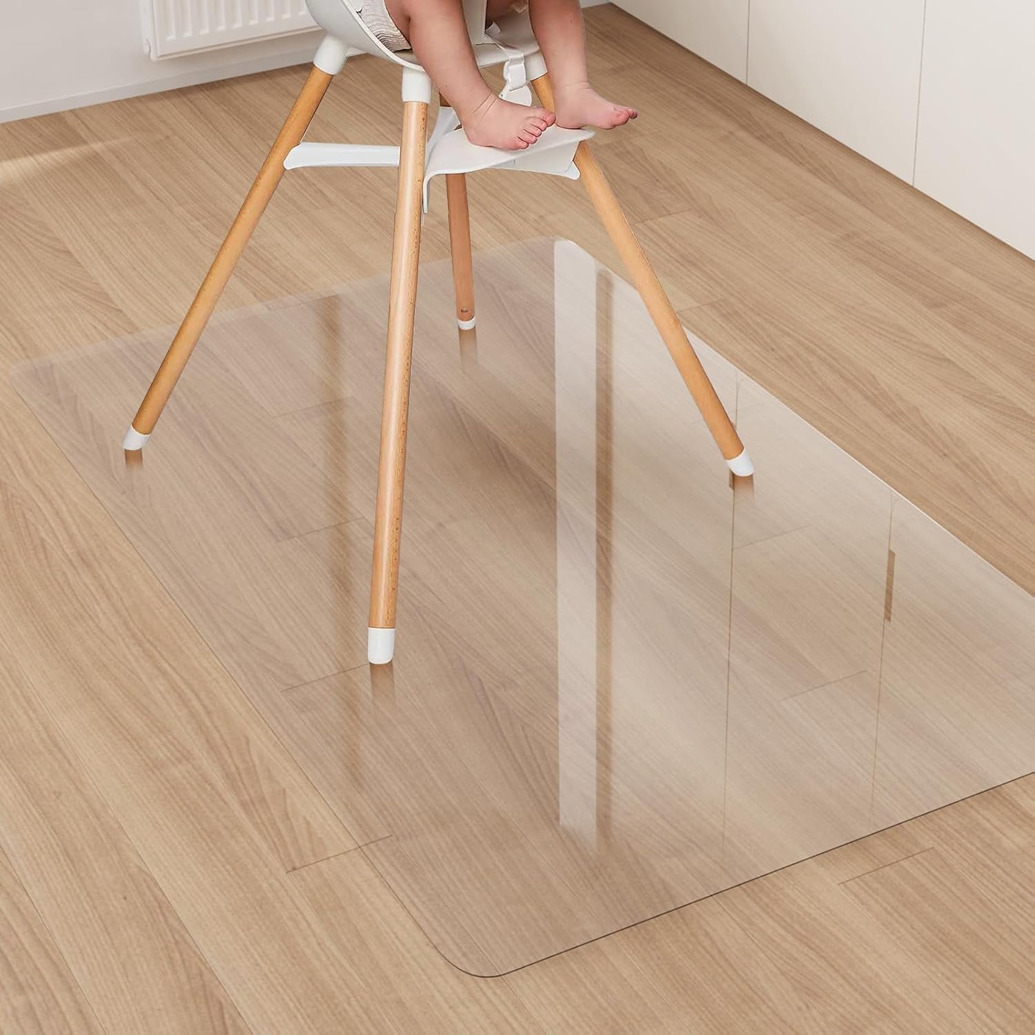 Area Floor Mat for Under High Chair, 4'×6' Transparent No Slip ...