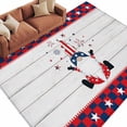 Area Rug 108×144in, Happy President's Flag Day Dwarf on Wood Plank ...