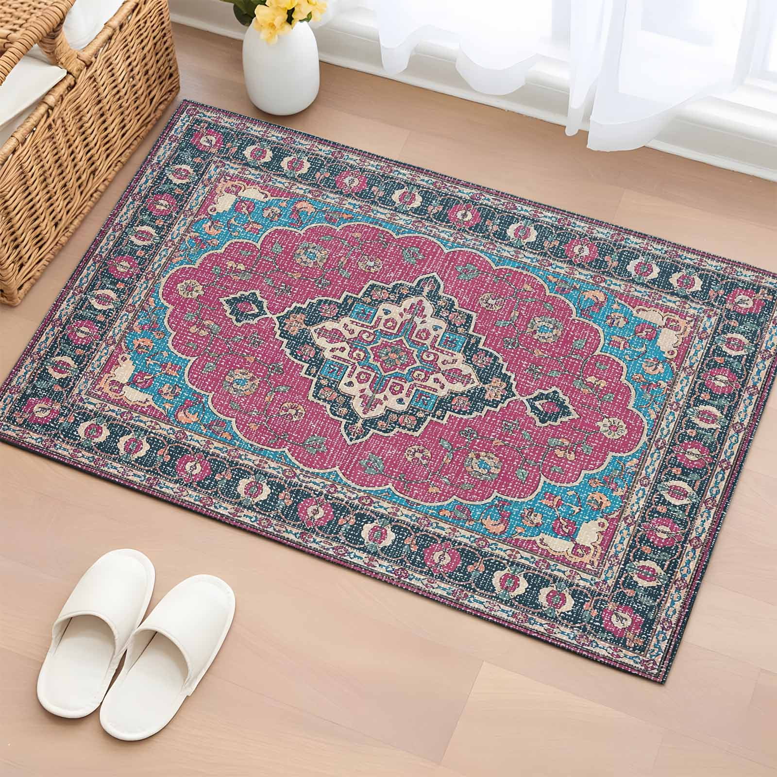 Area Rug 2 x 3 Ft, Boho Southwest Indoor Accent Bathroom Rugs for ...