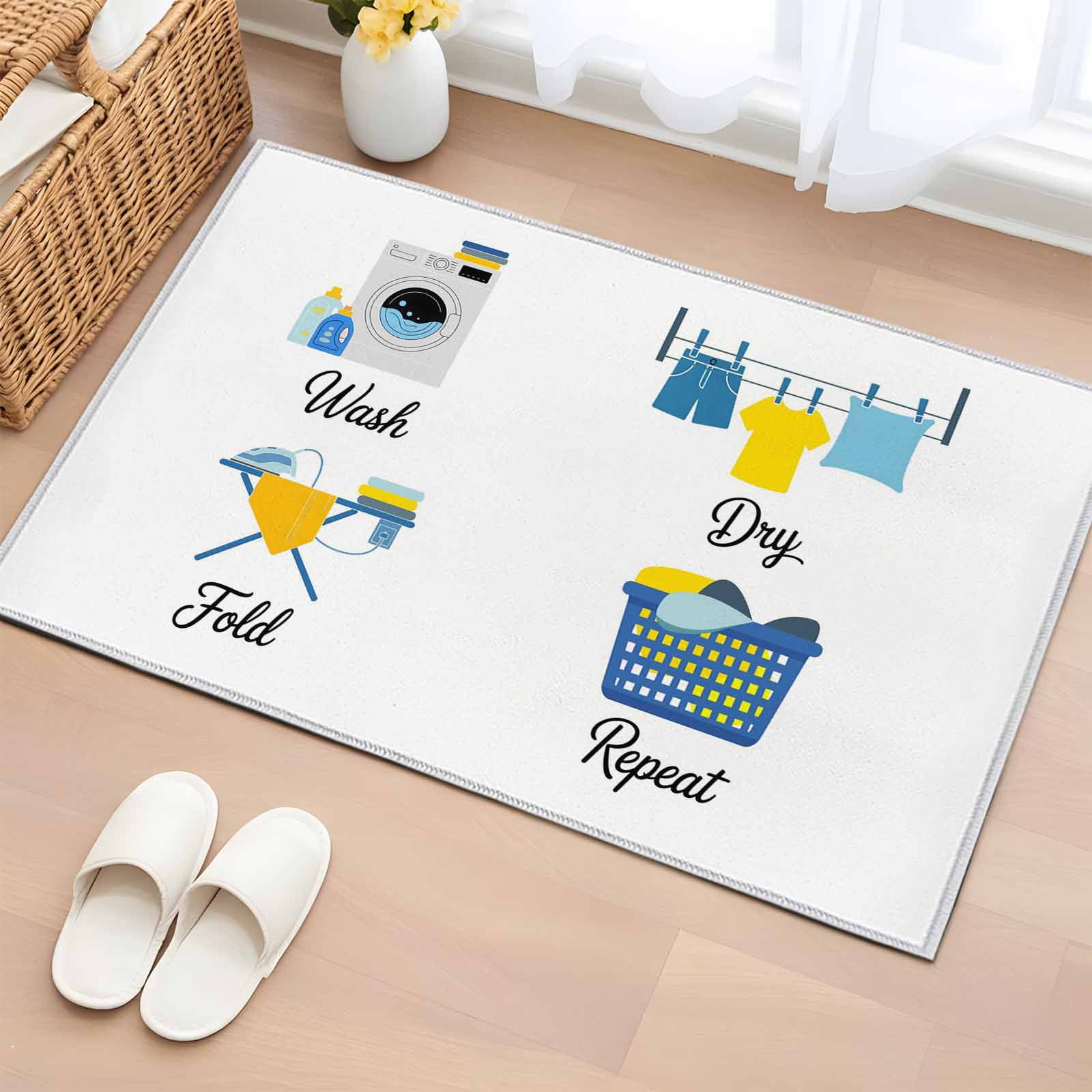 Area Rug 2 x 3 Ft, Cartoon Laundry Room Indoor Accent Bathroom Rugs for ...