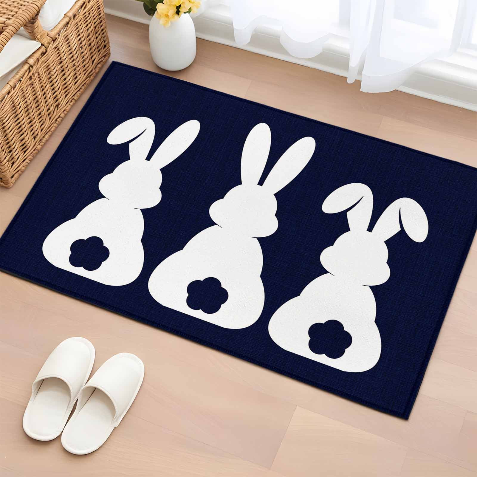 Area Rug 2 x 3 Ft, Easter Bunny Indoor Accent Bathroom Rugs for Kitchen ...
