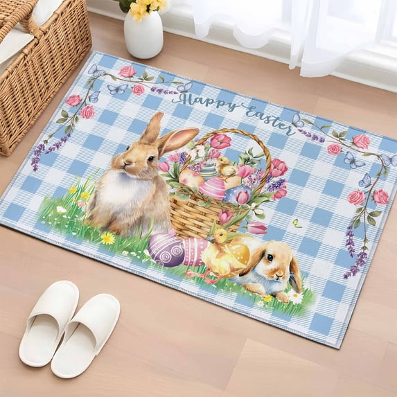 Area Rug 2 x 3 Ft, Easter Bunny Indoor Accent Bathroom Rugs for Kitchen ...