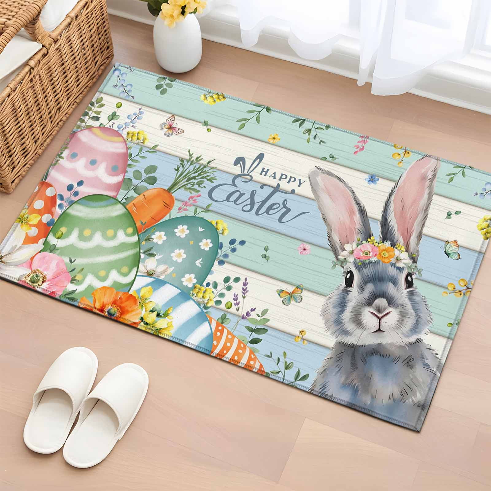 Area Rug 2 x 3 Ft, Easter Indoor Accent Bathroom Rugs for Kitchen ...