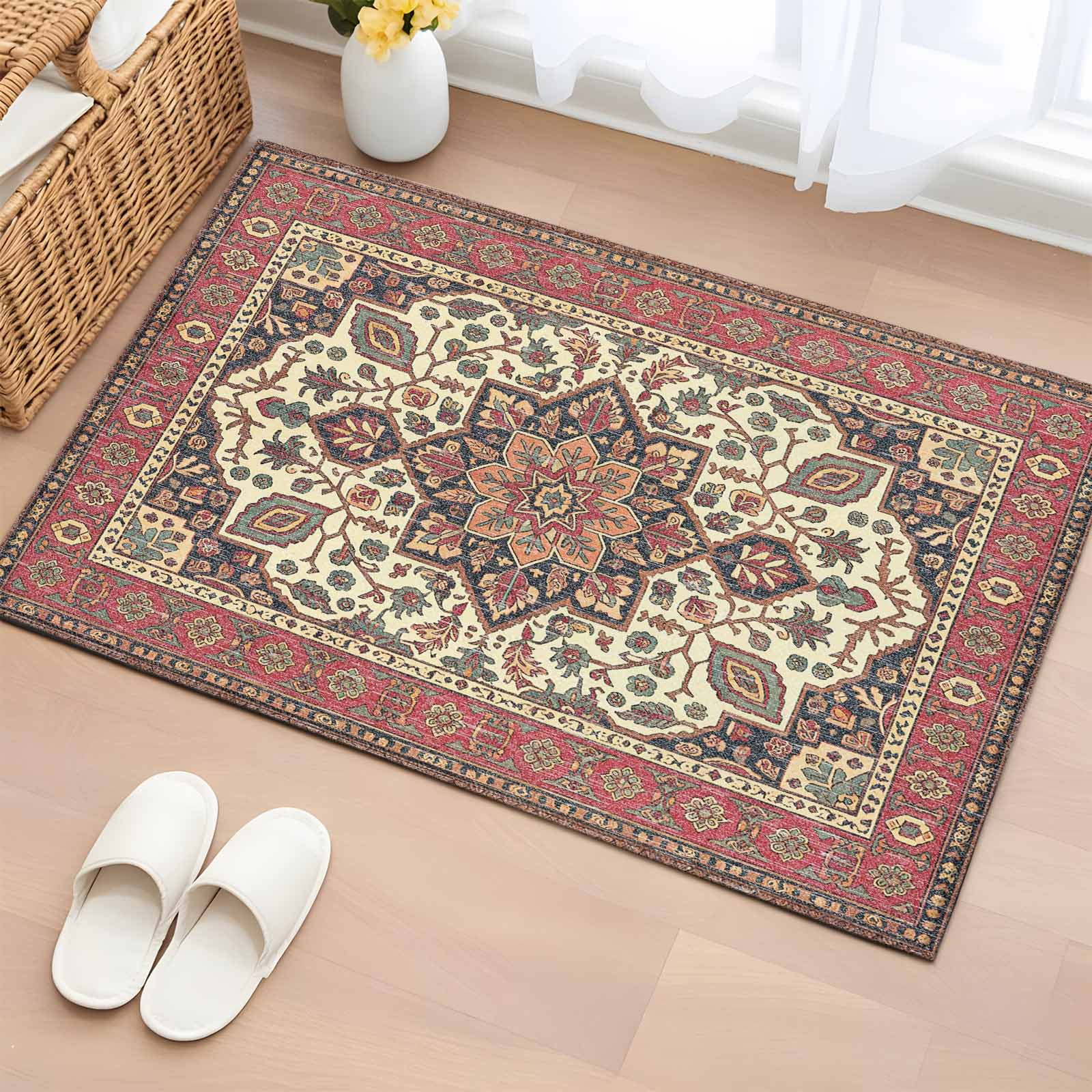 Area Rug 2 x 3 Ft, Farmhouse Boho Indoor Accent Bathroom Rugs for ...