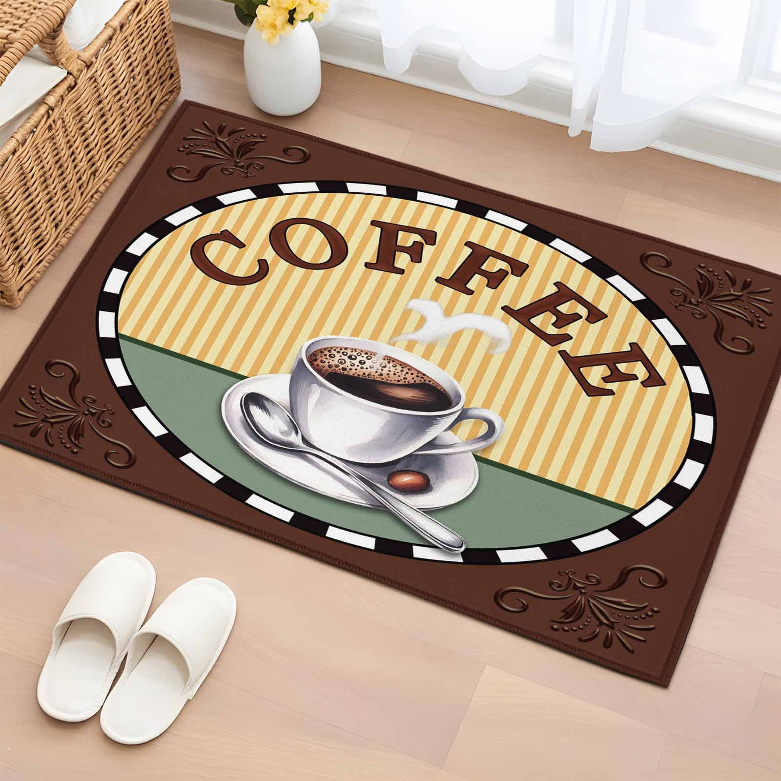 Area Rug 2 x 3 Ft, Farmhouse Coffee Indoor Accent Bathroom Rugs for ...