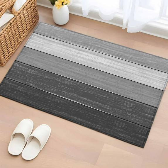 Area Rug 2 x 3 Ft, Grey Ombre Indoor Accent Bathroom Rugs for Kitchen ...
