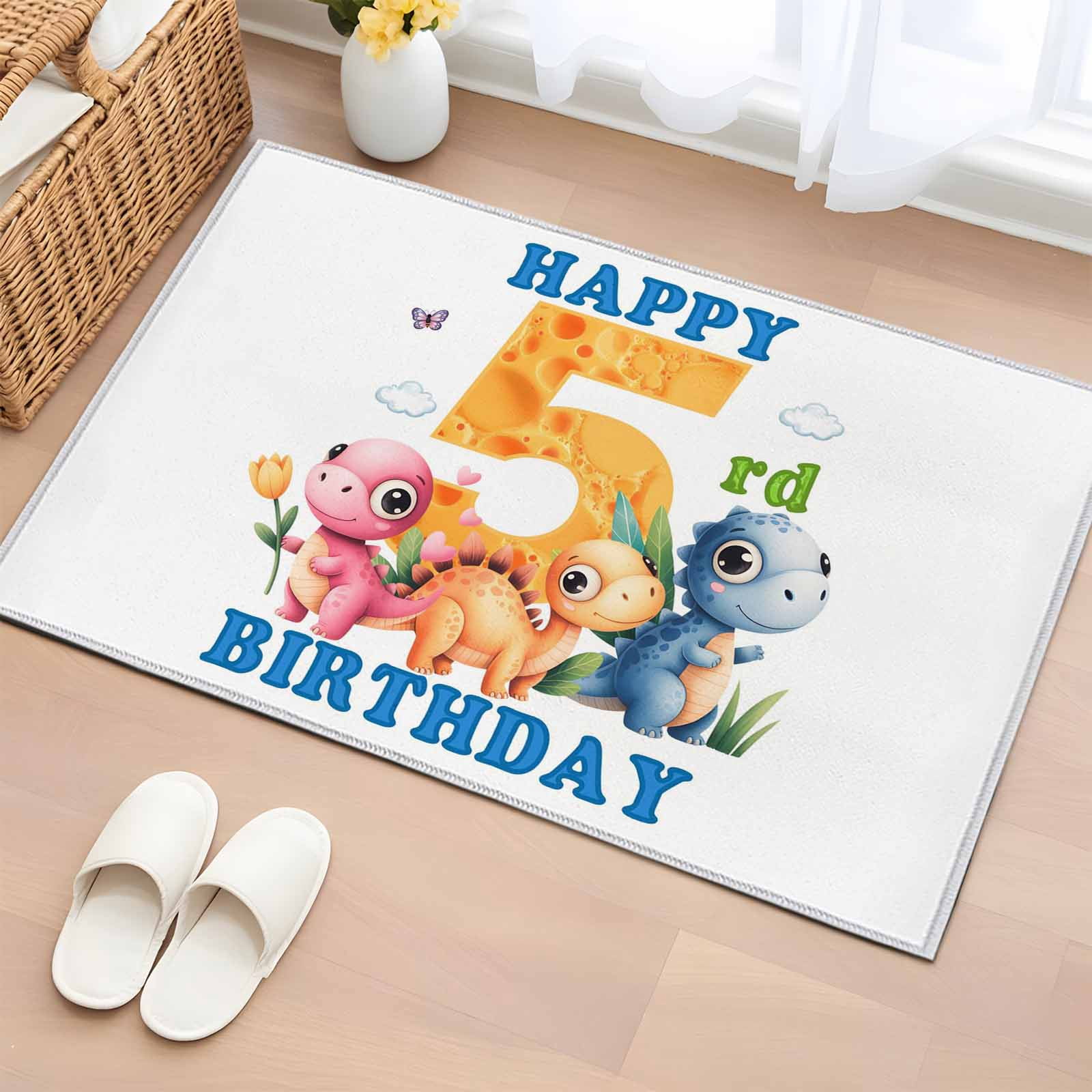 Area Rug 2 x 3 Ft, Happy 5rd Birthday Indoor Accent Bathroom Rugs for ...