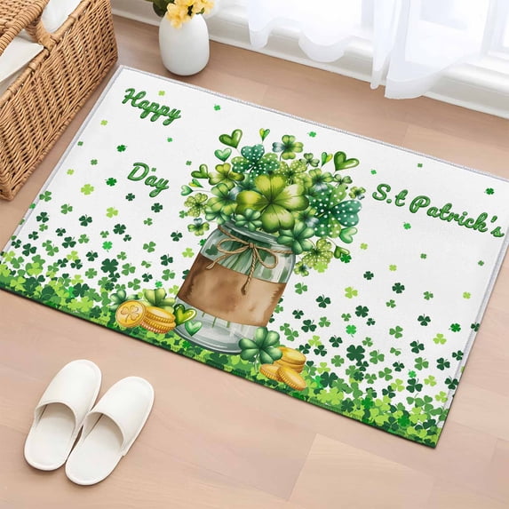 Area Rug 2 x 3 Ft, Happy St. Patrick's Day Indoor Accent Bathroom Rugs ...