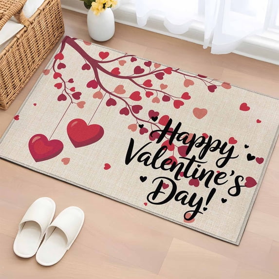 Area Rug 2 x 3 Ft, Happy Valentines Day Indoor Accent Bathroom Rugs for ...