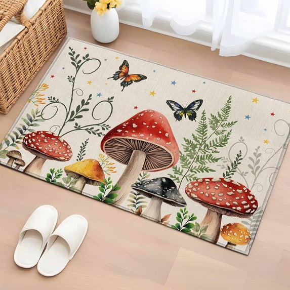 Area Rug 2 x 3 Ft, Mushrooms Indoor Accent Bathroom Rugs for Kitchen ...
