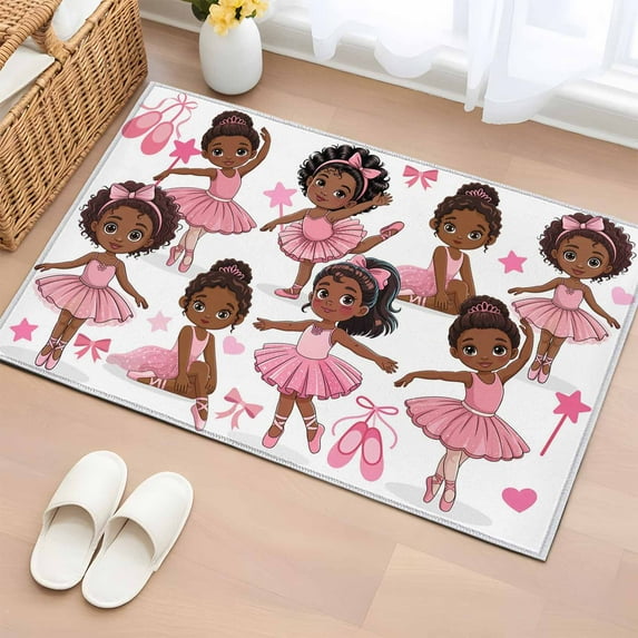 Area Rug 2 x 3 Ft, Pink Ballet Dancer Indoor Accent Bathroom Rugs for ...