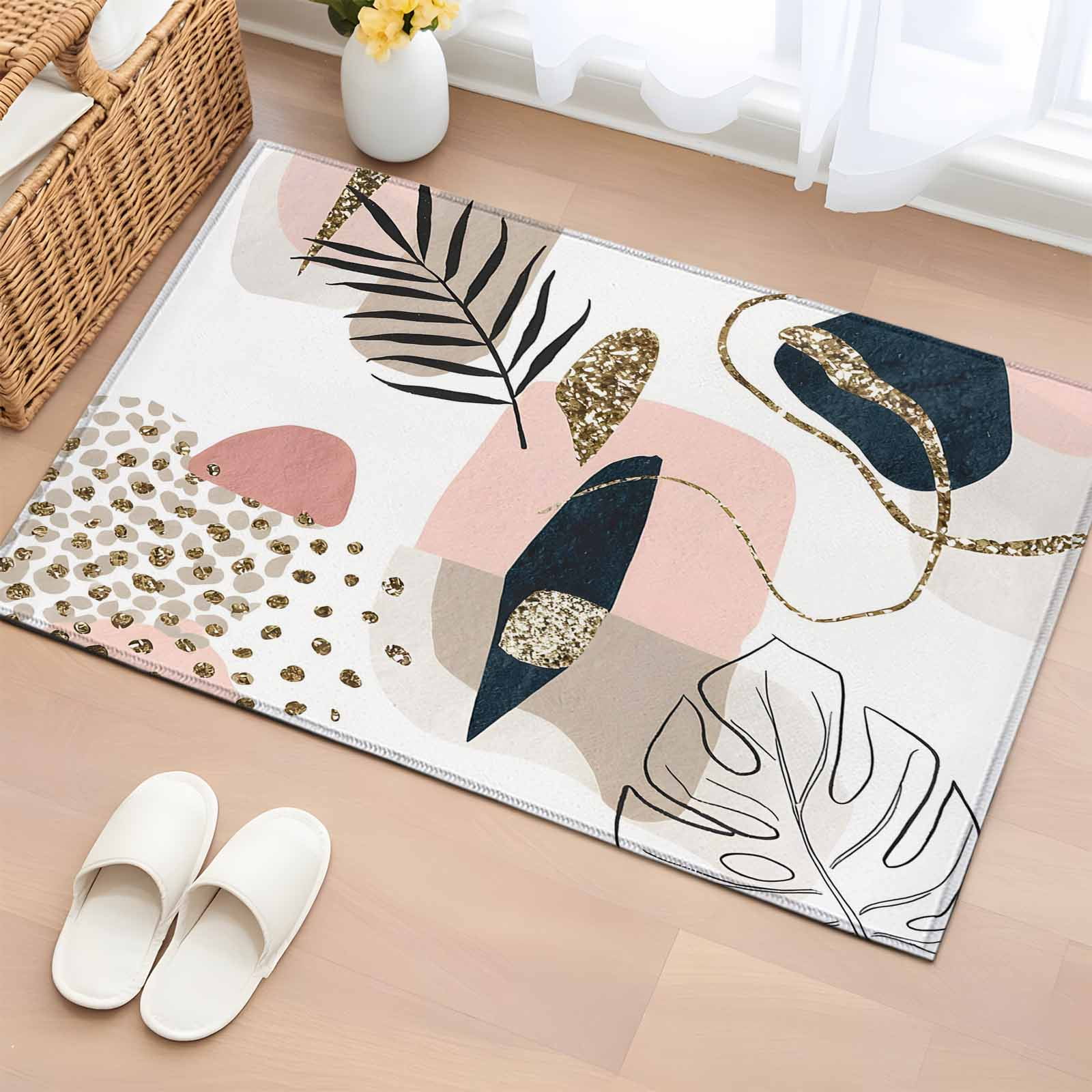 Area Rug 2 x 3 Ft, Pink Boho Indoor Accent Bathroom Rugs for Kitchen ...