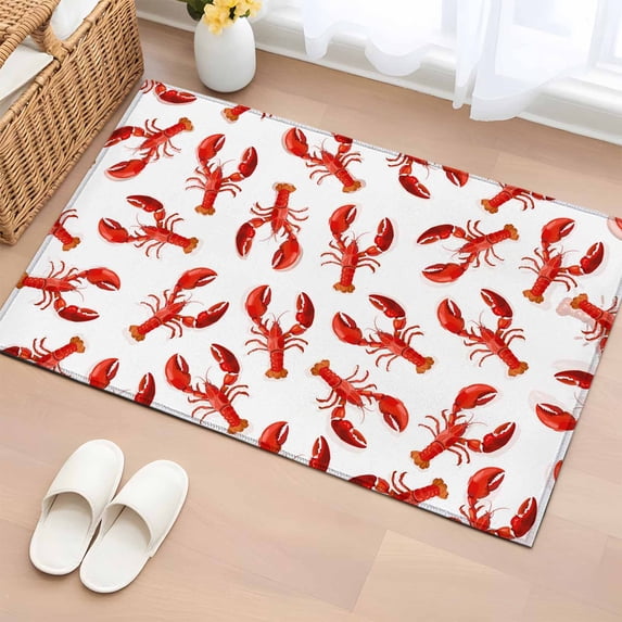 Area Rug 2 x 3 Ft, Red Lobster Indoor Accent Bathroom Rugs for Kitchen ...