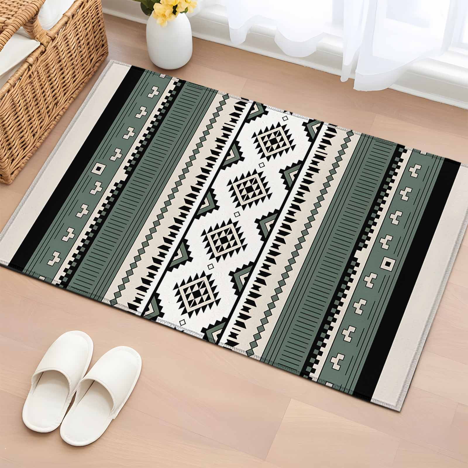 Area Rug 2 x 3 Ft, Sage Green Boho Indoor Accent Bathroom Rugs for ...