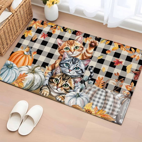 Area Rug 2 x 3 Ft, Thanksgiving Fall Pumpkins Indoor Accent Bathroom ...