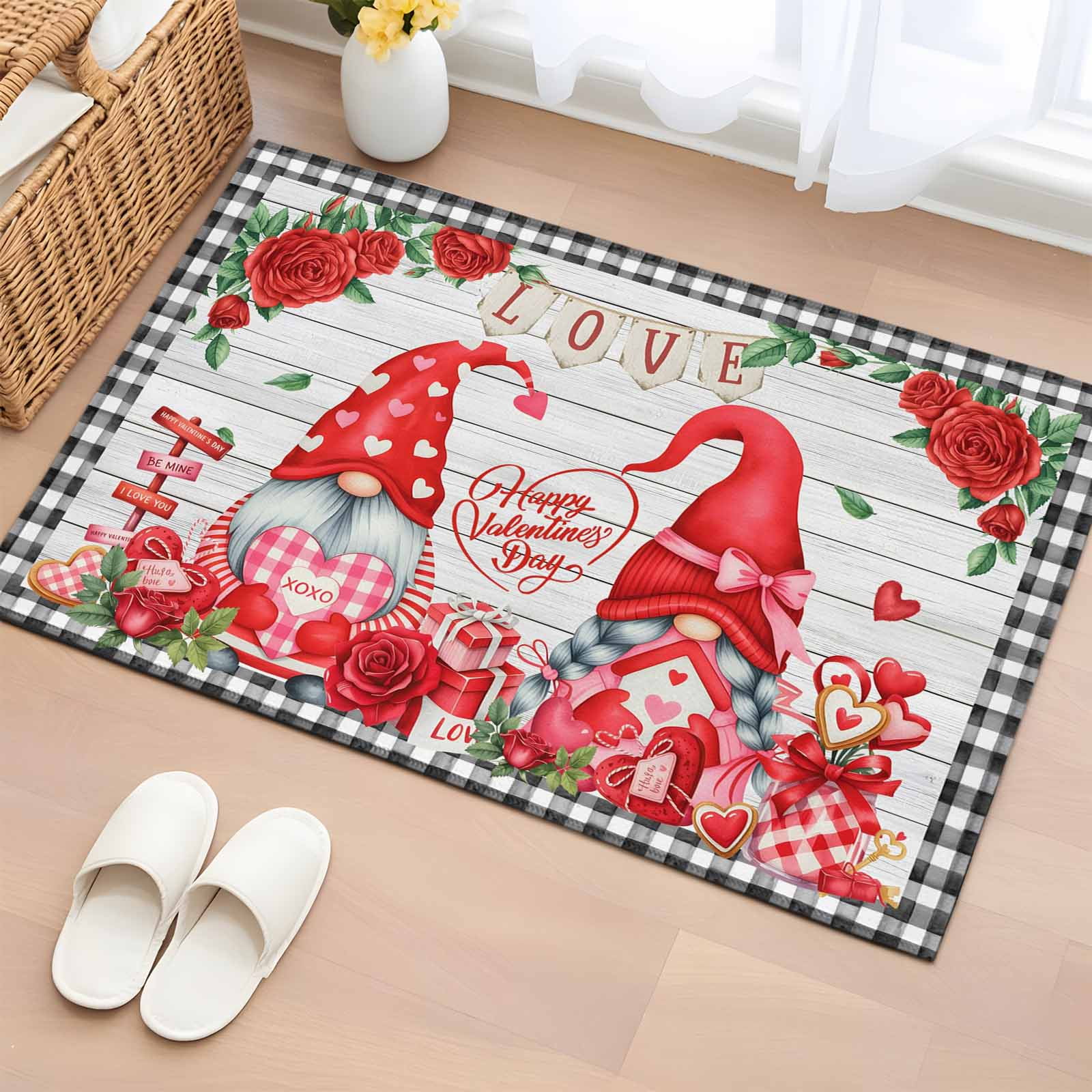 Area Rug 2 x 3 Ft, Valentine's Day Indoor Accent Bathroom Rugs for ...