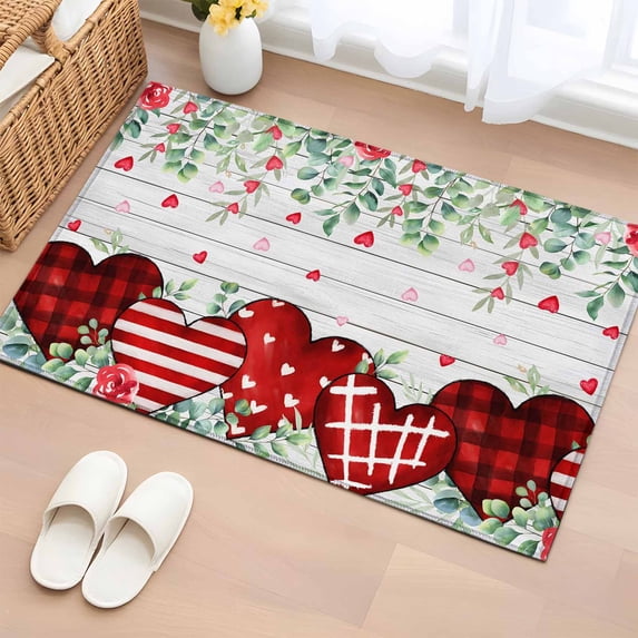 Area Rug 2 x 3 Ft, Valentine's Day Indoor Accent Bathroom Rugs for ...