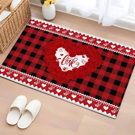 Area Rug 2 x 3 Ft, Valentine's Day Indoor Accent Bathroom Rugs for ...