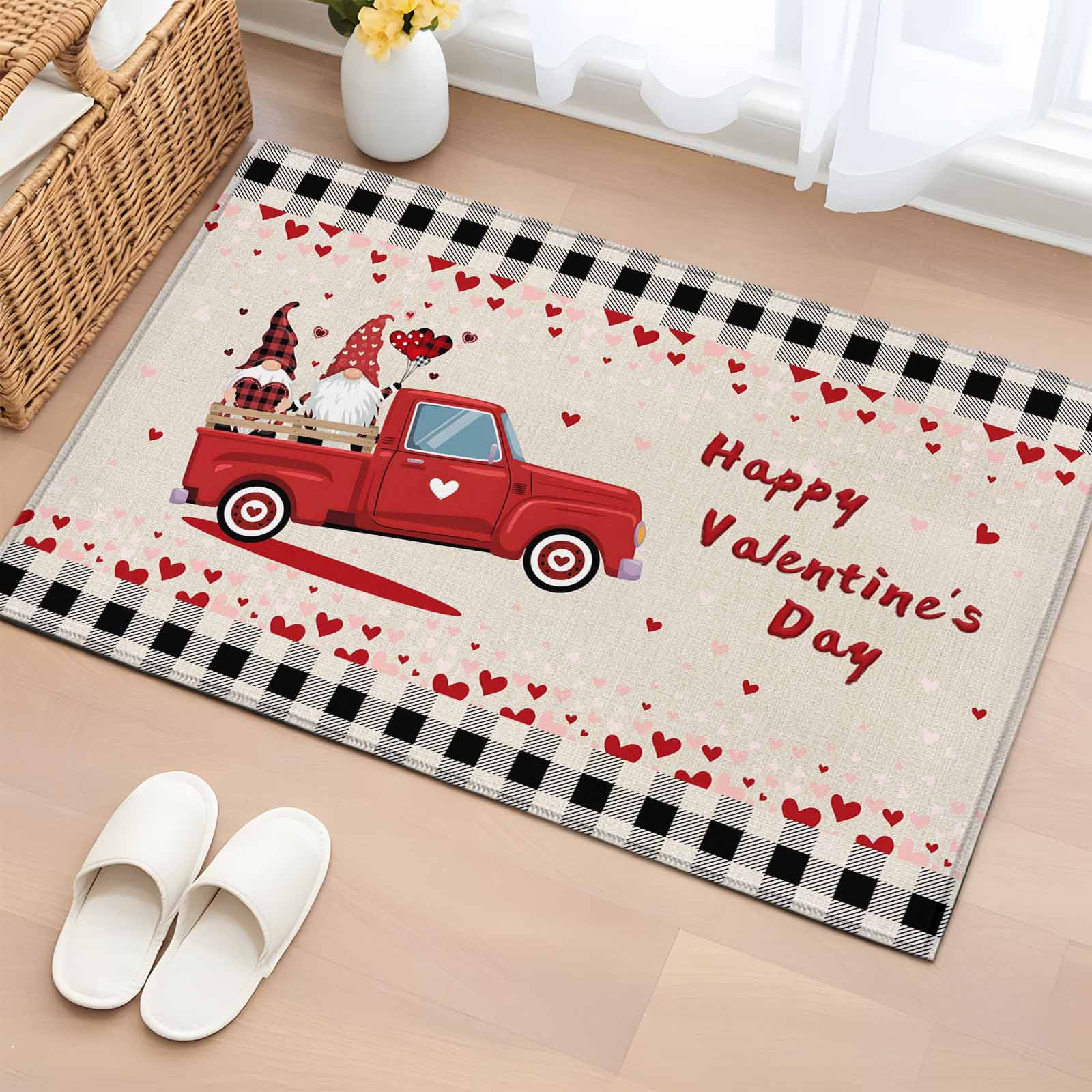 Area Rug 2 x 3 Ft, Valentine's Day Indoor Accent Bathroom Rugs for ...