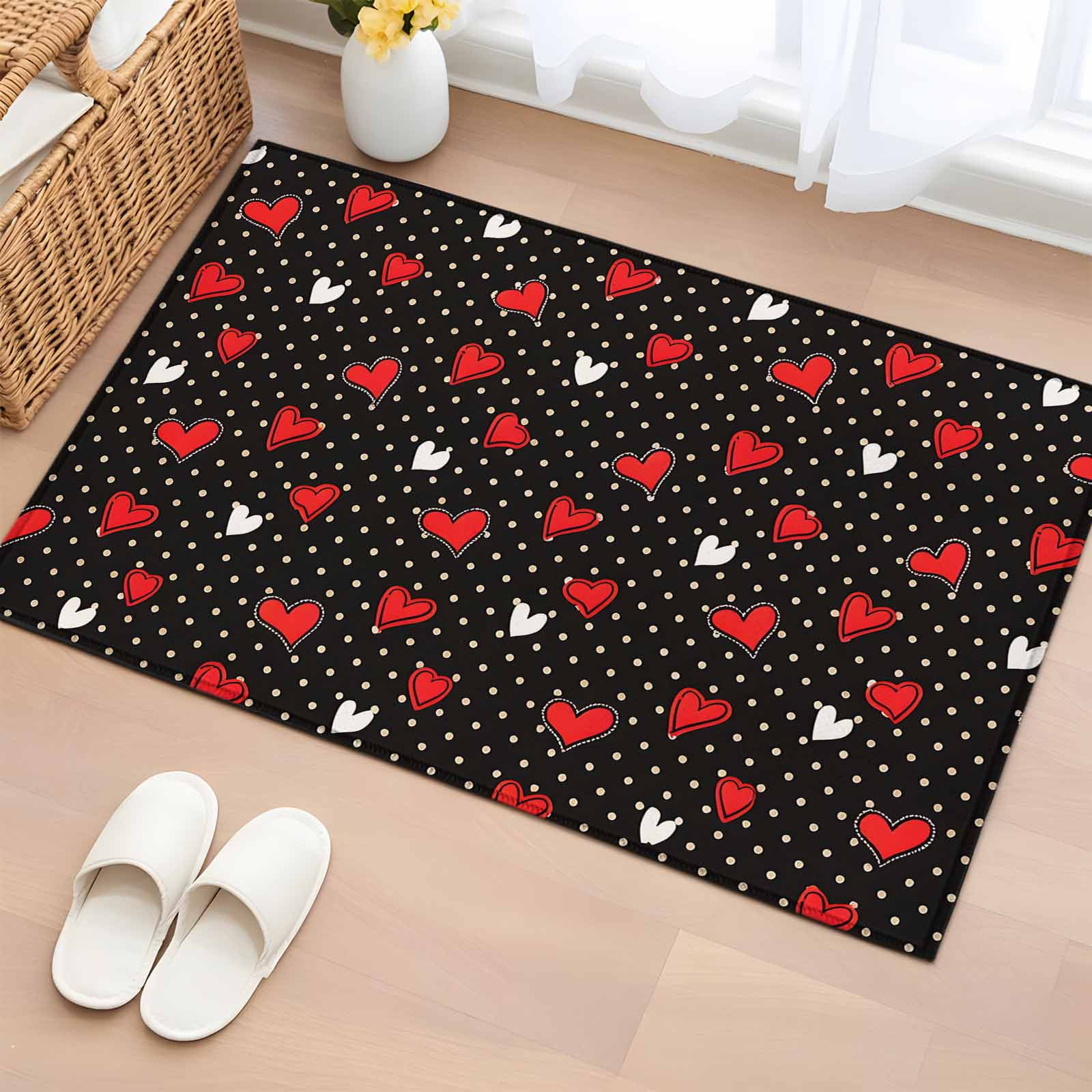 Area Rug 2 x 3 Ft, Valentine's Day Indoor Accent Bathroom Rugs for ...