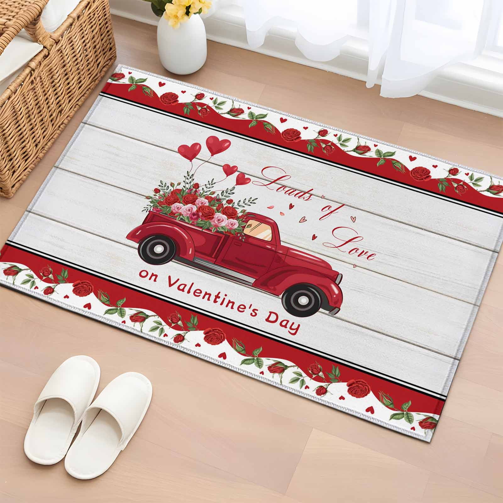 Area Rug 2 x 3 Ft, Valentine's Day Indoor Accent Bathroom Rugs for ...