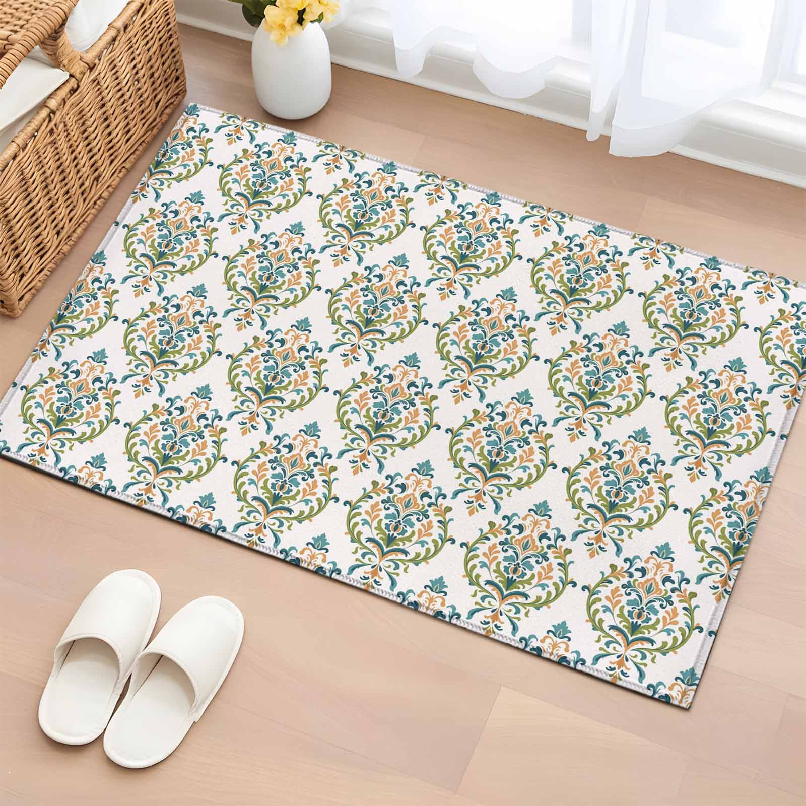 Area Rug 2 x 3 Ft, Vintage Abstract Indoor Accent Bathroom Rugs for ...