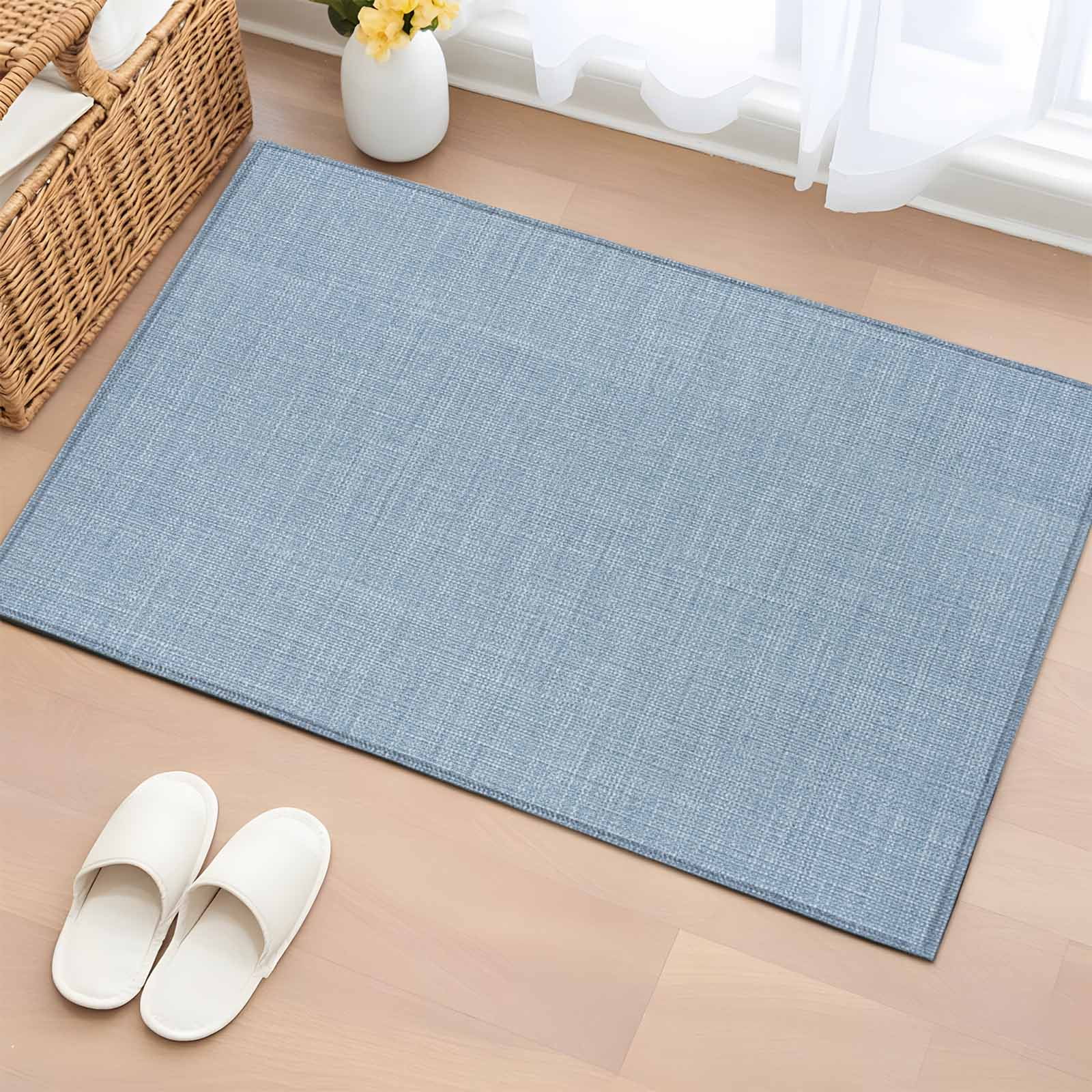 Area Rug 2 x 3 Ft, Vintage Sky Blue Indoor Accent Bathroom Rugs for ...