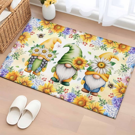 Area Rug 2 x 3 Ft, Yellow Sunflowers Indoor Accent Bathroom Rugs for ...