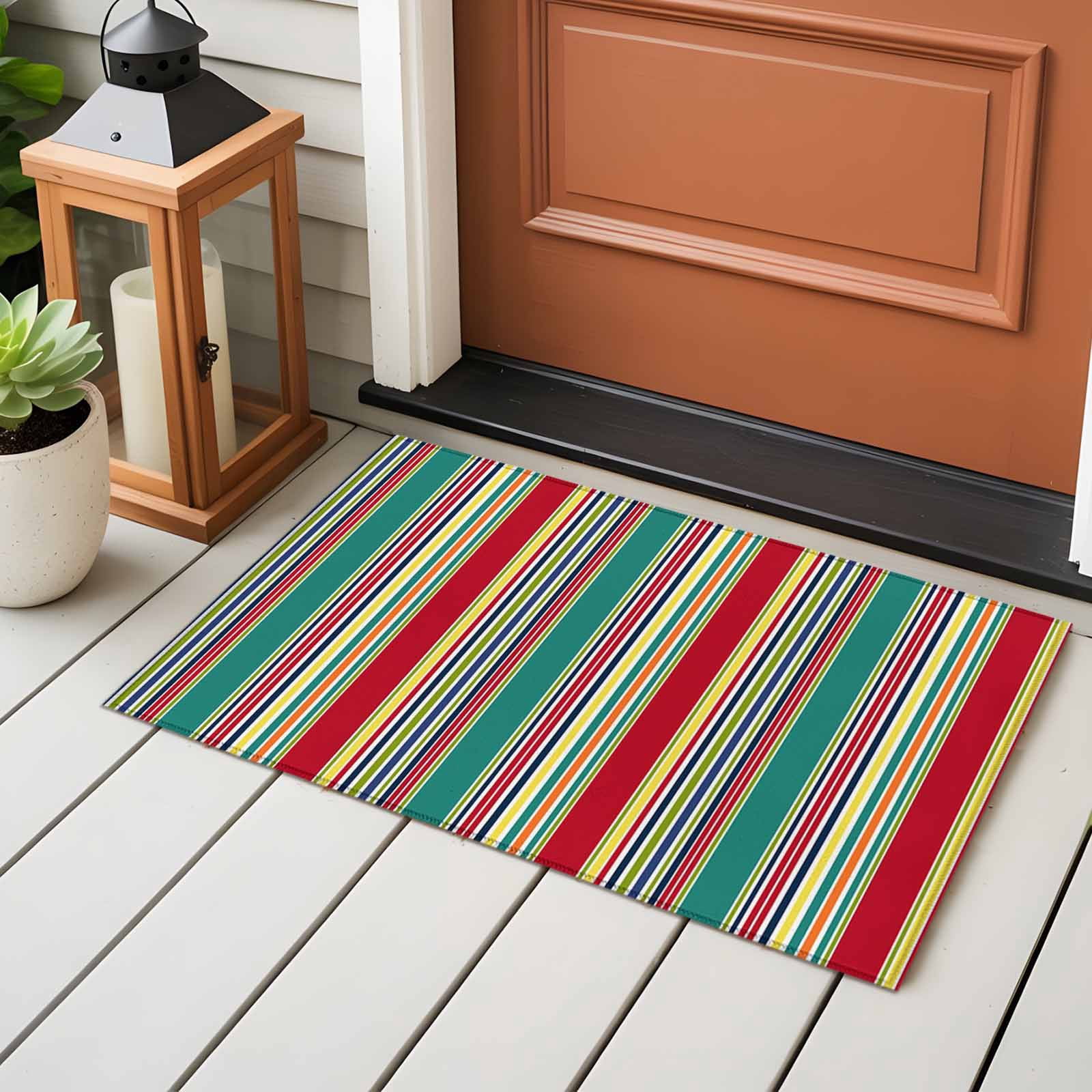 Area Rug 24×36in, Abstract Colorful Stripe Floor Carpet Living Room Rug ...