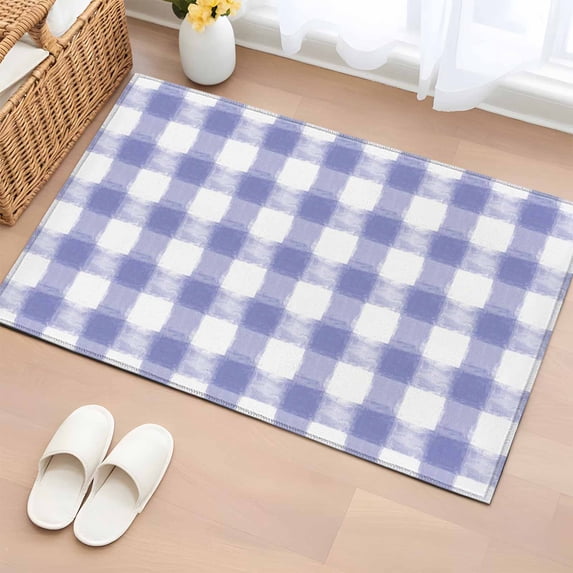 Area Rug 24×36in, Farmhouse Pastoral Lavender Lattice Floor Carpet ...