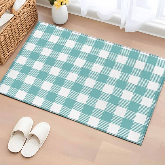 Area Rug 24×36in, Farmhouse Style Plaid Floor Carpet Living Room Rug ...