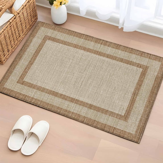 Area Rug 24×36in, Farmhouse Vintage Linen Floor Carpet Living Room Rug ...