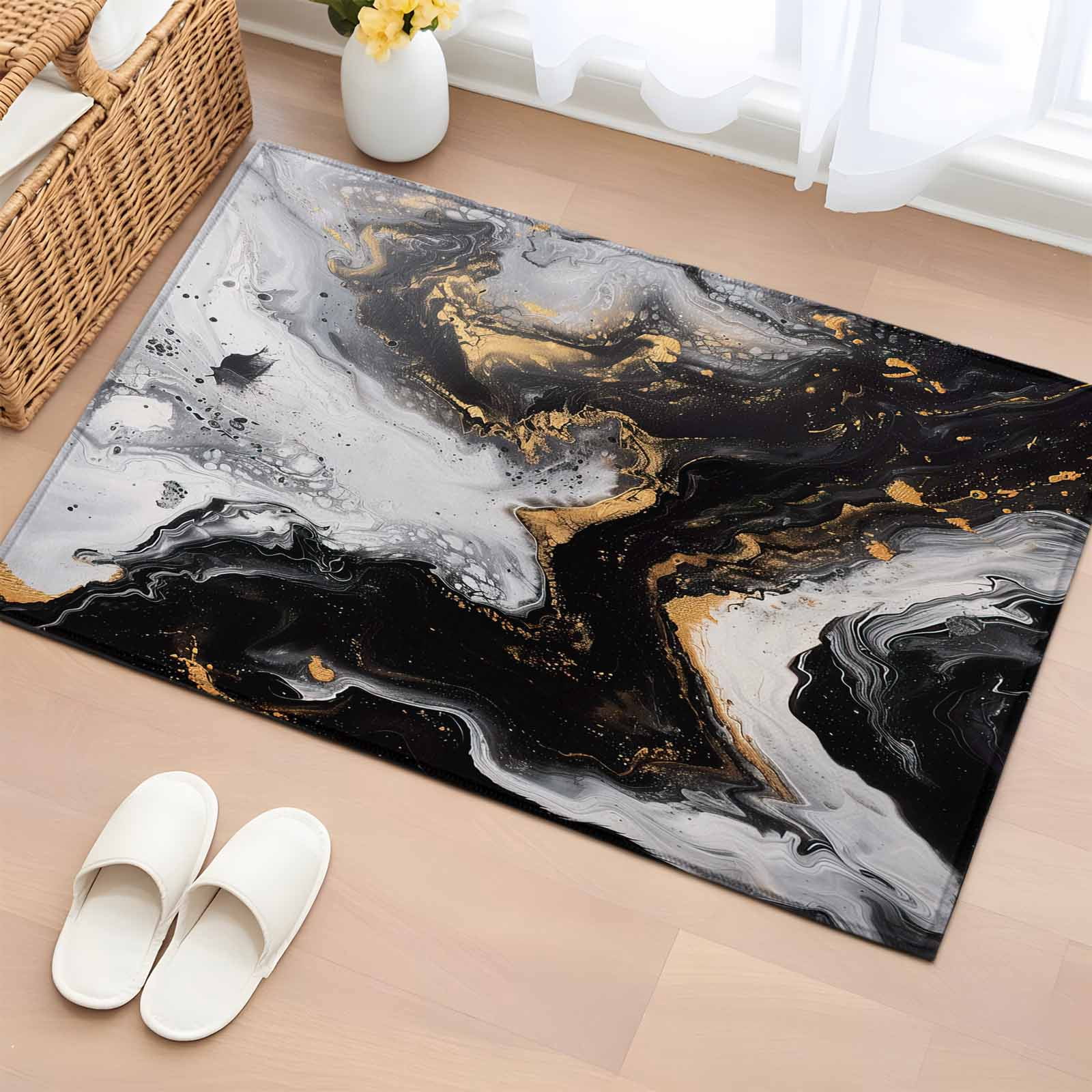 Area Rug 24×36in, Modern Marble Crack Texture Floor Carpet Living Room ...