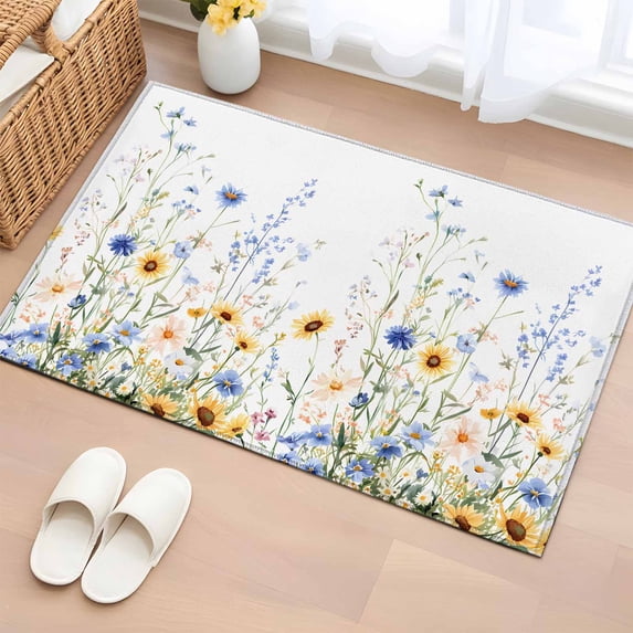 Area Rug 24×36in, Spring Garden Blossom Flower Floor Carpet Living Room ...