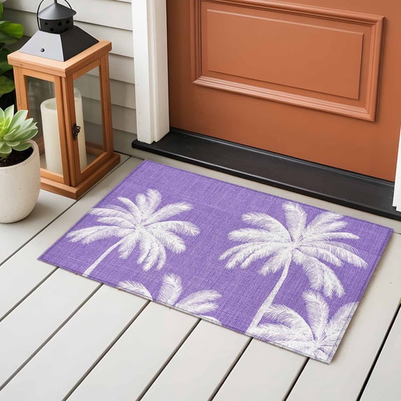 Area Rug 24×36in, Summer Coastal Coconut Trees Floor Carpet Living Room ...