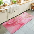 Area Rug 24×72in, Abstract Pink Marble Gold Stripe Floor Carpet Living ...