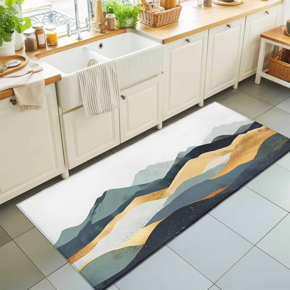 Area Rug 24×72in, Boho Mountains Abstract Geometric Floor Carpet Living ...