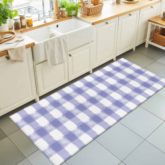 Area Rug 24×72in, Farmhouse Pastoral Lavender Lattice Floor Carpet ...