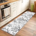Area Rug 24×72in, Modern Tree Plant Black White Floor Carpet Living ...