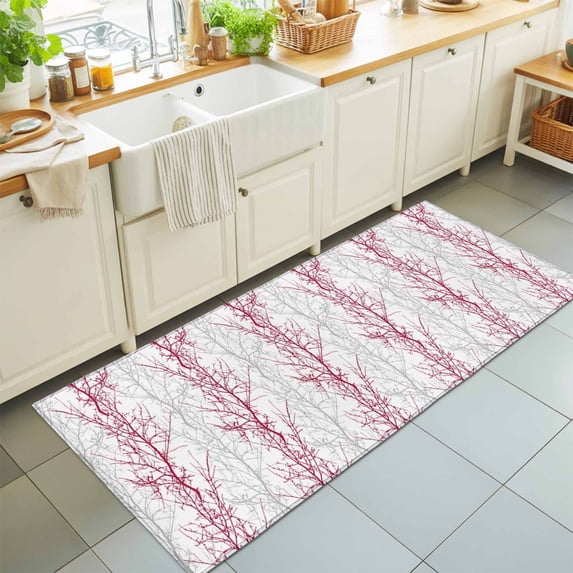 Area Rug 24×72in, Seamless Plant Botanical Tree Branch Floor Carpet ...